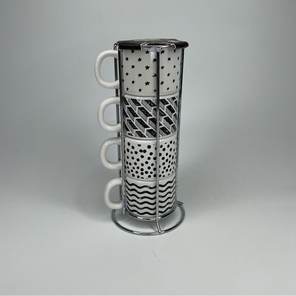 Home Essentials | Kitchen | Home Essentials Espresso Mugs With Rack 23 ...